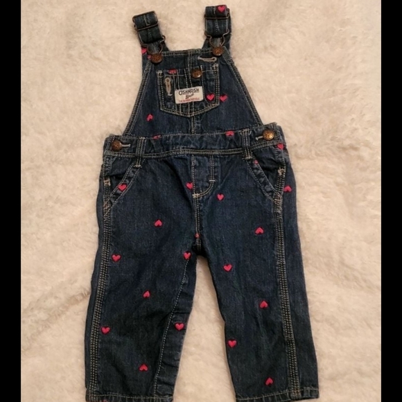 OshKosh B'gosh | One Pieces | Oak Kosh Size 6m Heart Overalls | Poshmark